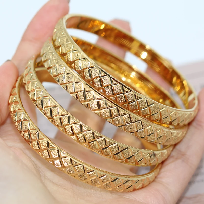 18K-Dubai-Color-Bangles-For-Women-Gold-Plated-Indian-African-Hard ...