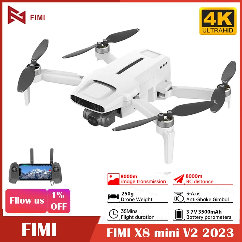 Original Fimi X8 Mini V2 Professional 4K Rc Quadcopter Drone with 250G 3 Axis Gimbal Camera and ...
