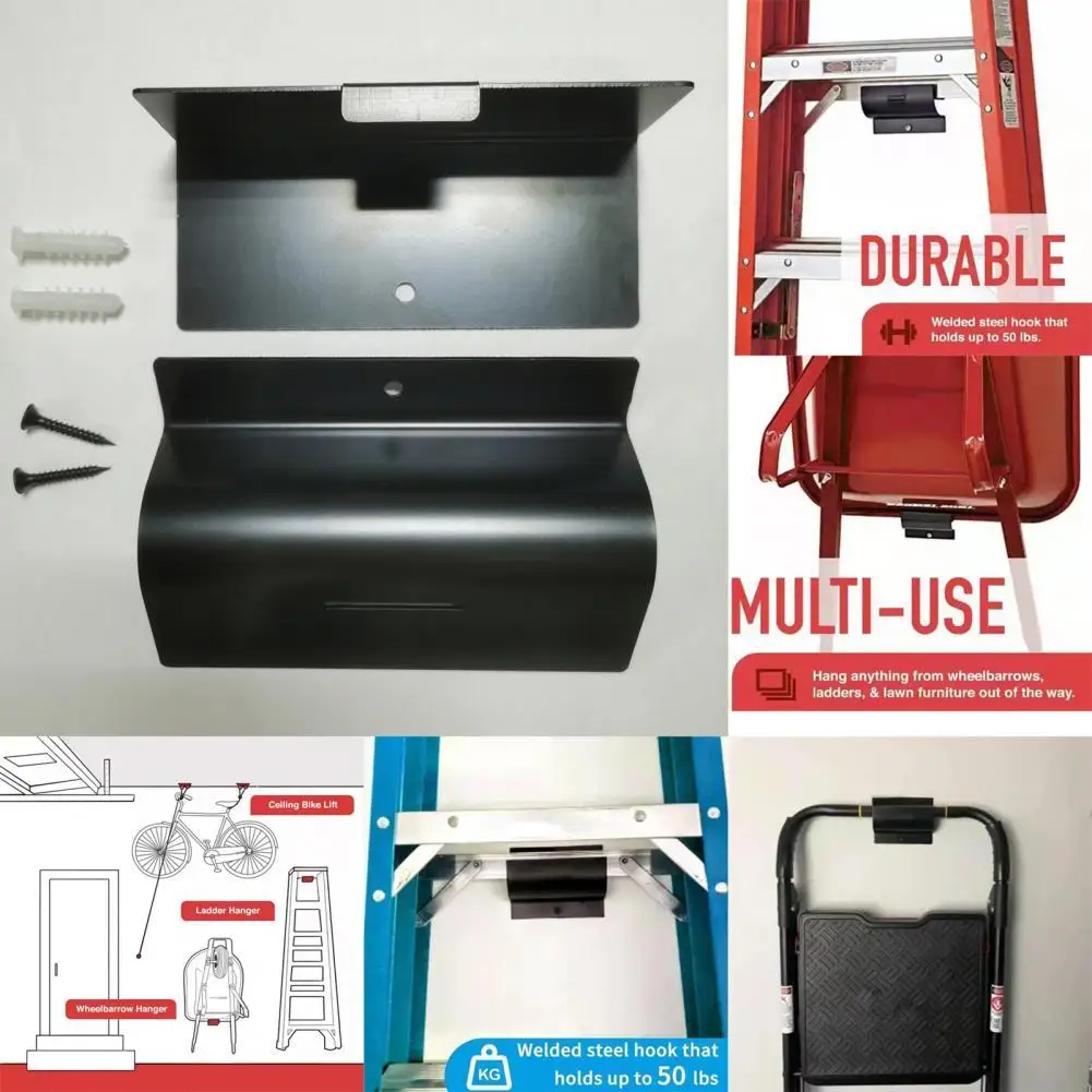 Great Bicycle Holder Stable Scuff free Durable Indoor Storage Wall Hook ...