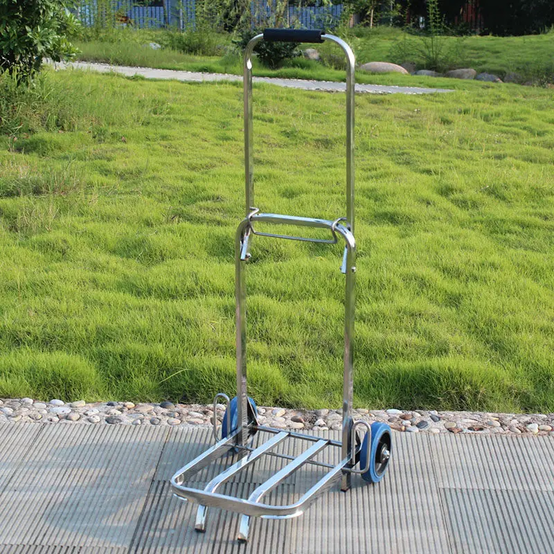 Stainless Steel Folding Hand Truck - Two-Wheeled Collapsible Cart for ...