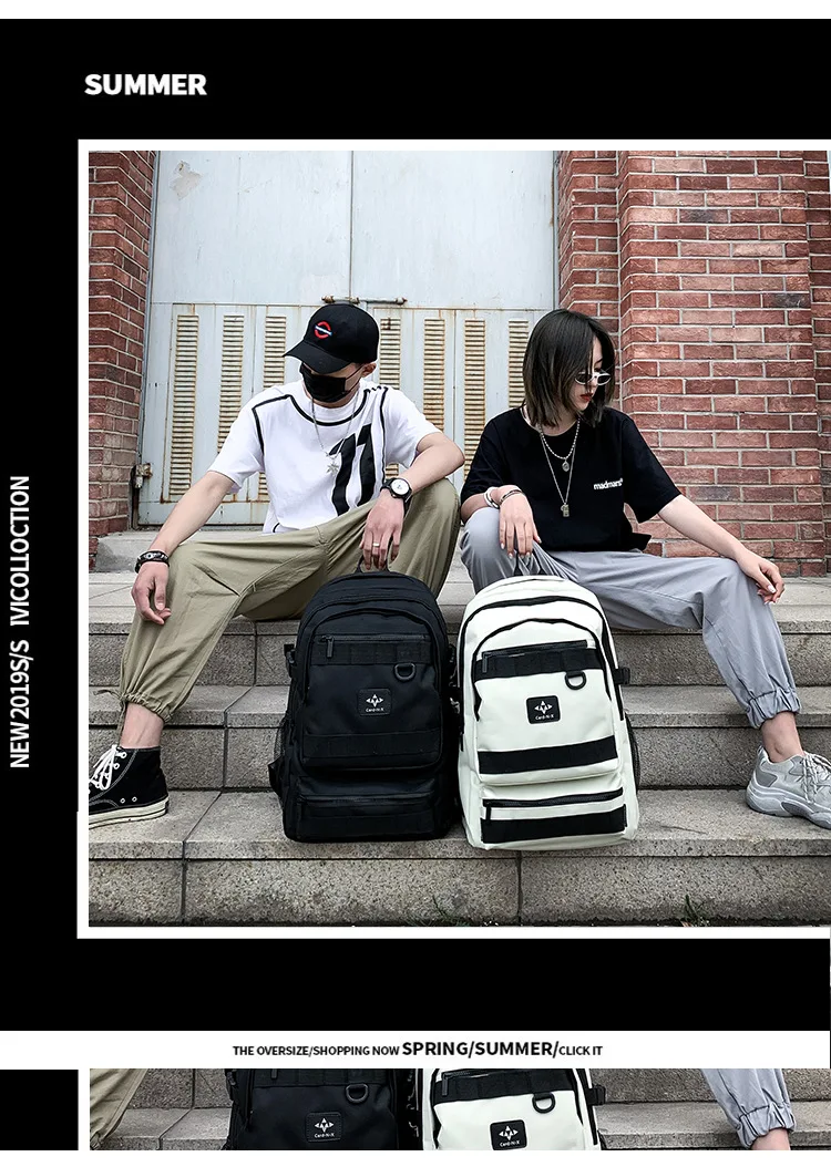 Fashion Trend Personality Korean Version Versatile Couple Backpack Bags