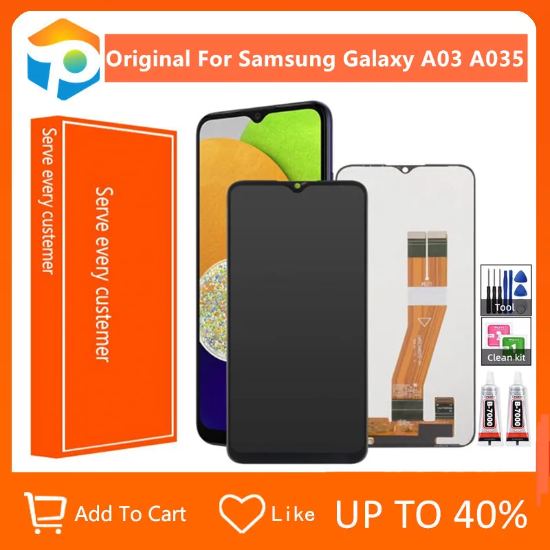 Pantalla LCD Original para Samsung Galaxy A03, montaje de digitalizador con pantalla táctil ...