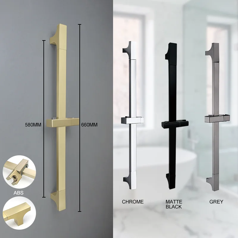 Shower-Head-Lifting-Rod-Set-Black-Home-Bathroom-Shower-Accessories-Wall ...