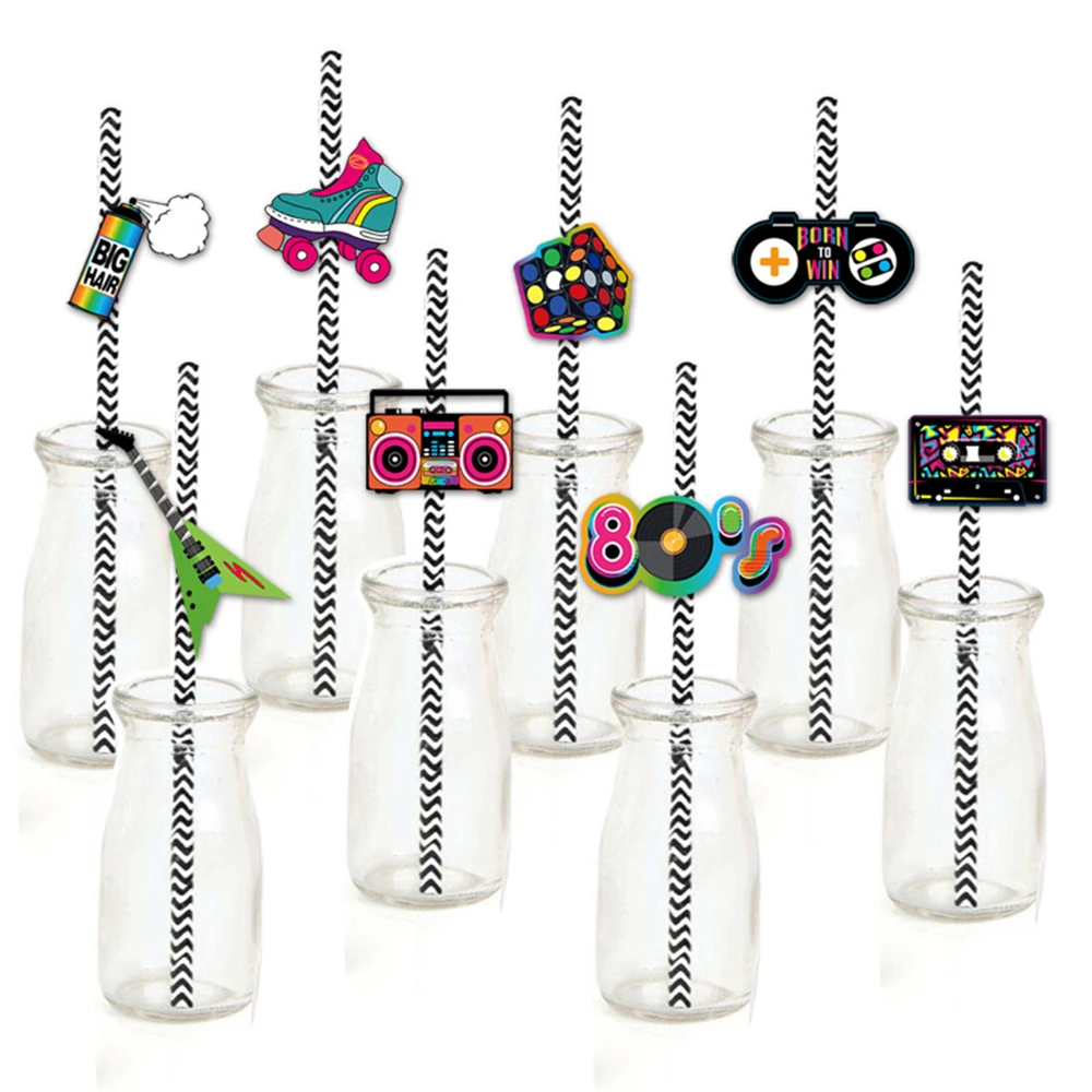 Straw Drinking Straws | Paper Drinking Straws | Retro Party Favors | 80 Straws - Cake Decorating ...