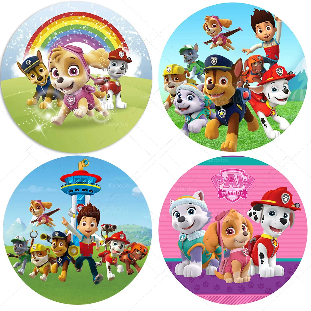 Decoraci-n-tem-tica-de-la-patrulla-canina-para-ni-os-fondo-circular-de ...