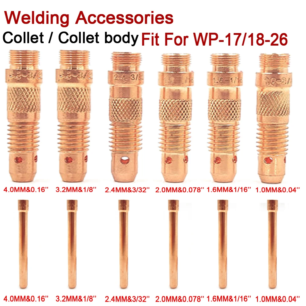 Argon Welding Torch Consumable Collet Body 1.0mm 1.6mm 2.0mm 2.4mm 3 ...