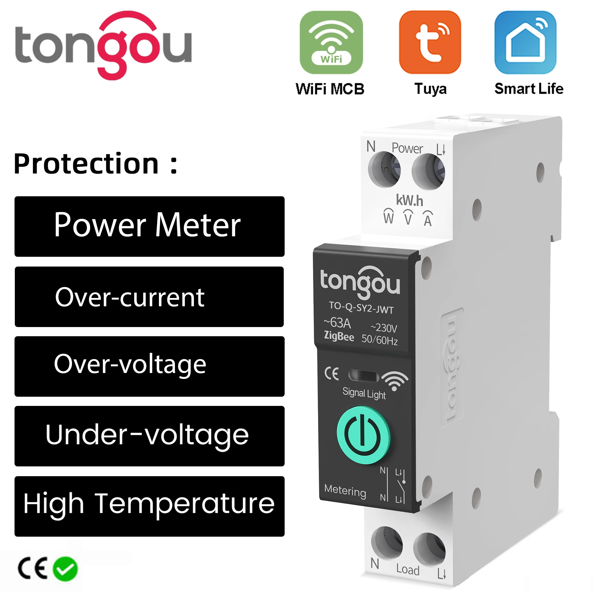 TUYA WiFi MCB Smart Circuit Breaker Over Current Under Voltage ...