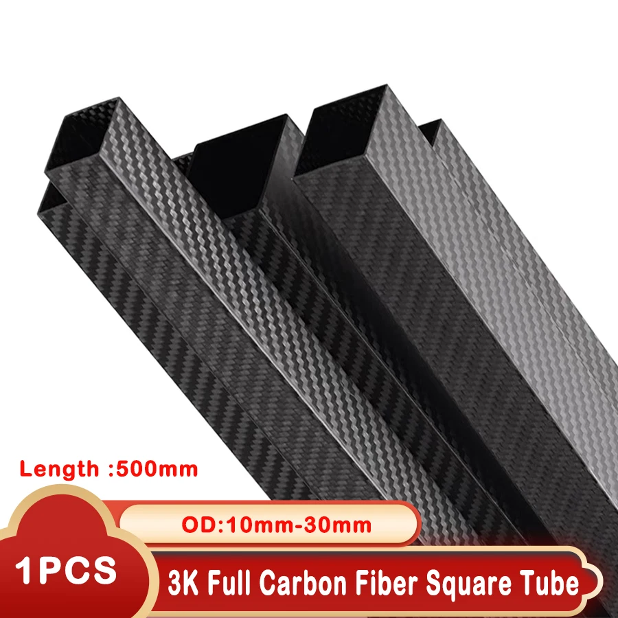 1Pcs Rectangle 3K Full Carbon Fiber Square Tube OD10mm15mm 20mm 25mm ...