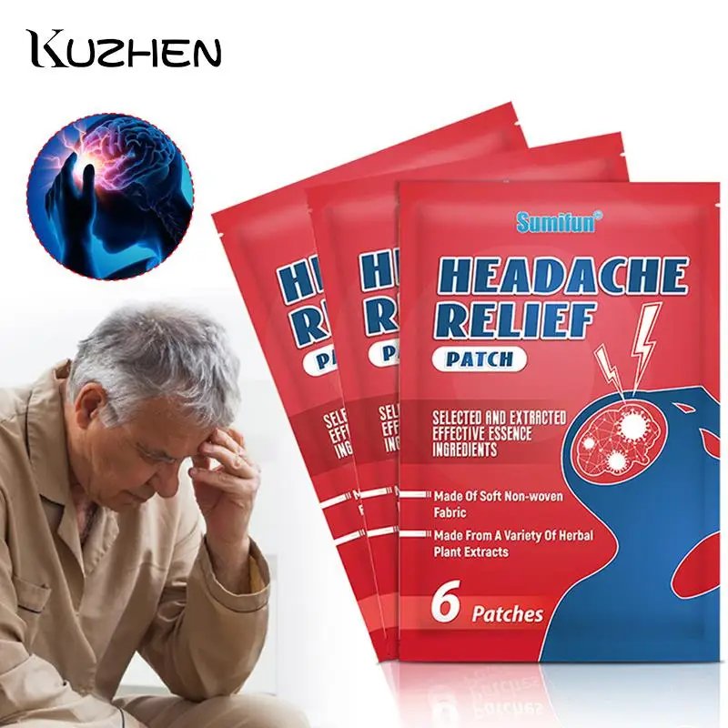 6-Pcs-Bag-Of-Headache-Relief-Patch-To-Treat-Migraine-Dizziness-Pain ...