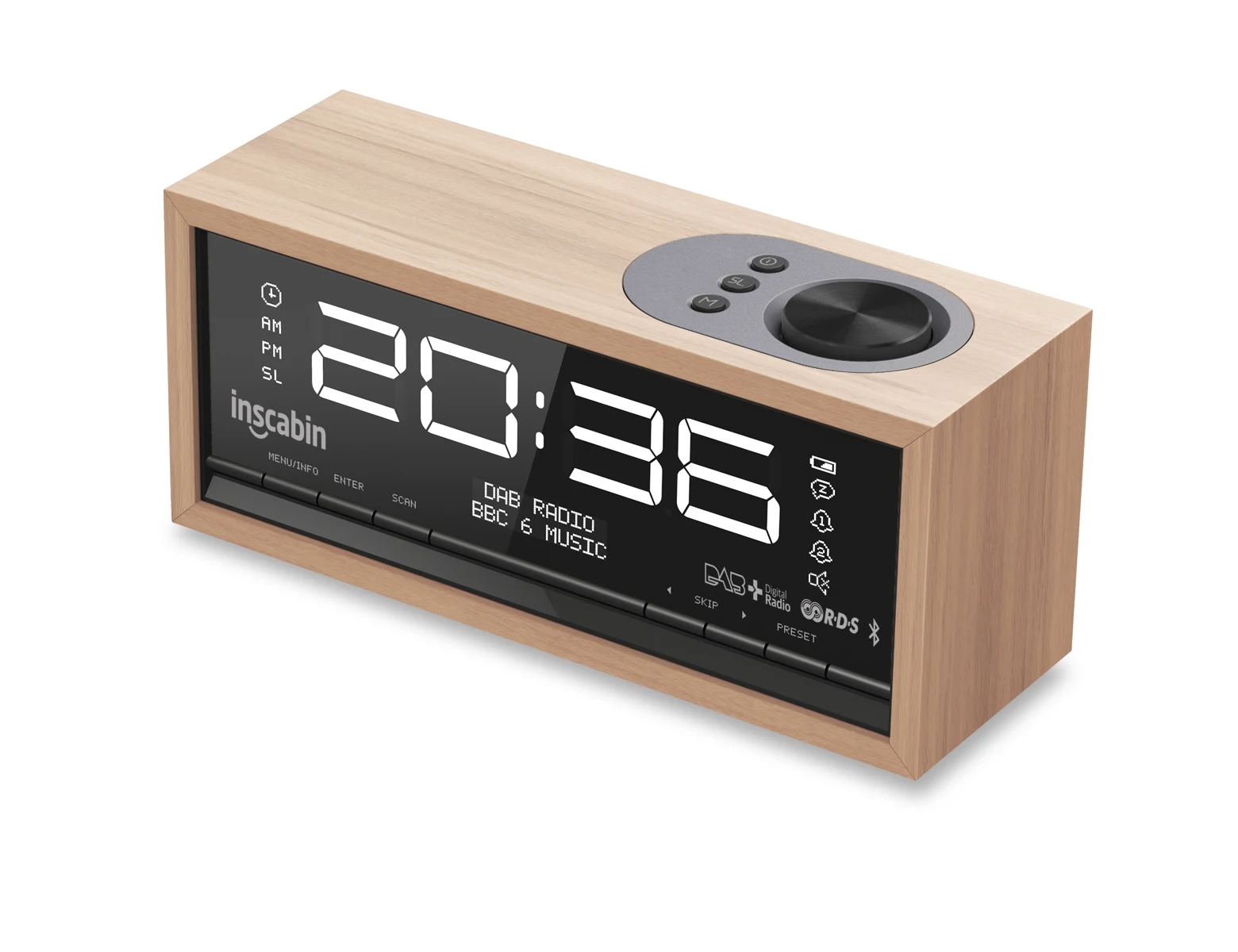 Inscabin C1 DAB/DAB+ FM Digital Radio Alarm Clock with Large Screen ...