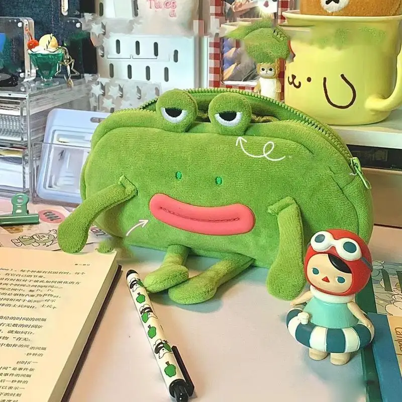 Frog-Pen-Case-Novelty-Large-Mouth-Frog-3D-Frog-Pencil-Pouch-Soft-Cute ...