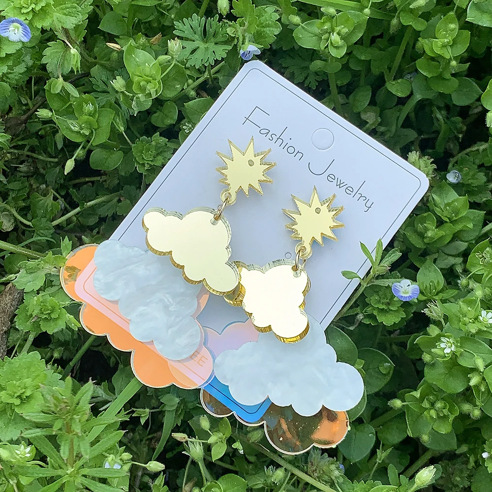 Creative-Clouds-Earrings-Unique-Lightweight-Cute-Acrylic-Cloud-Stud-Earrings-for-Women-Girls ...