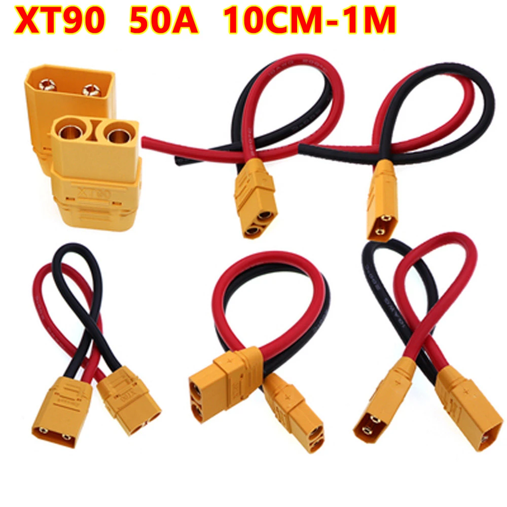 XT60 XT90 케이블 커넥터 수 암 플러그, 외장 커버, 10AWG 실리콘 와이어, XT60H XT90H, RC Lipo 배터리 FPV 드론용, 1 개 ...
