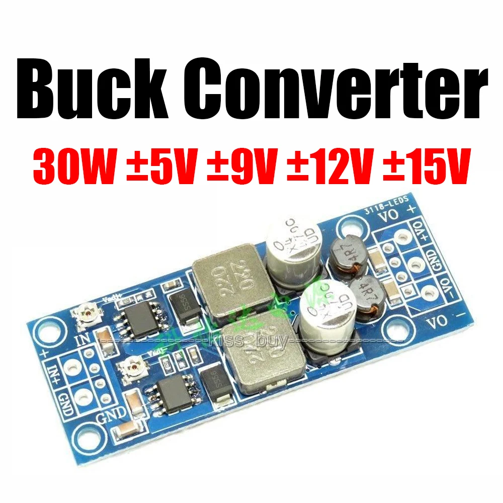 30W DC-DC Buck Converter Voltage 4.5-30V TO ± 5V 9V 12V 15V 19V 24V 3A Dual output Power ...