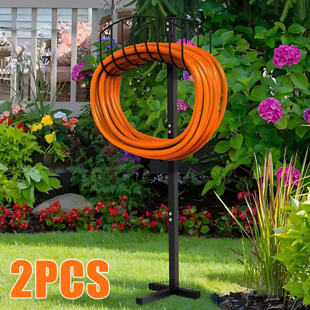1-2PCS-Simple-Garden-Hose-Rack-Removable-Metal-Floor-Stand-Water-Pipe ...