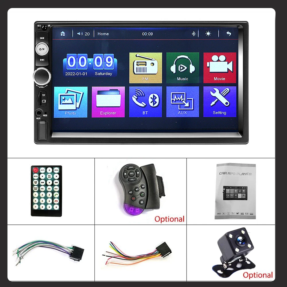 2DIN 7inch Car Radio Stereo Automotive Central Multimedia Player ...