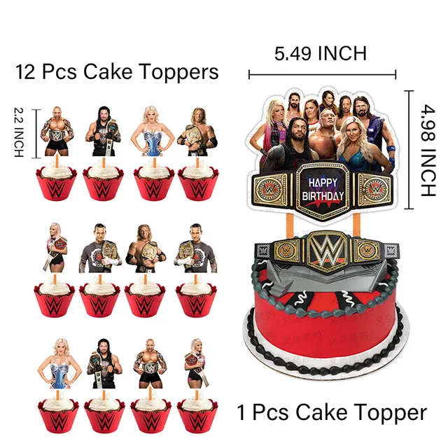 Wwe Wrestling Cake Toppers WWE Wrestler Rumblers Birthday Cake Topper