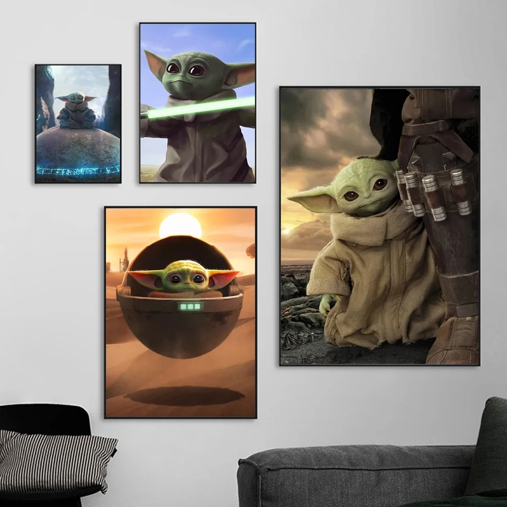 Cute-Disney-Mandalorian-Grogu-Movie-Poster-Prints-Canvas-Painting-Wall ...