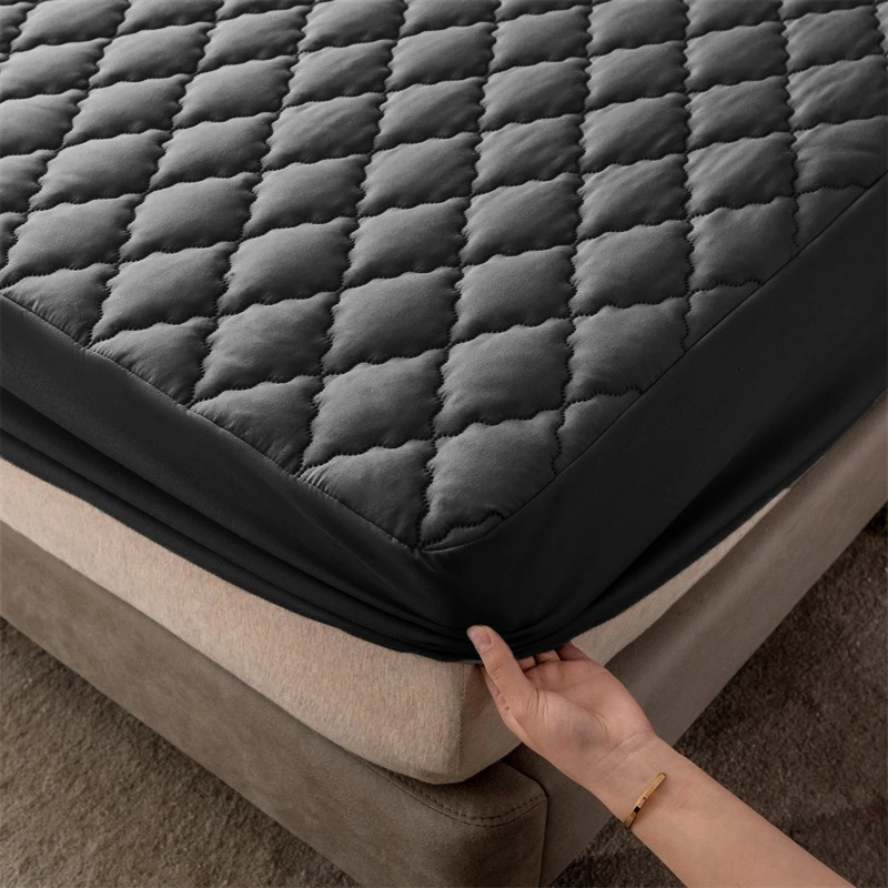 Imperme-vel-Tecido-Colch-o-Capa-Bed-Sheets-Set-Espessado-Acolchoado ...