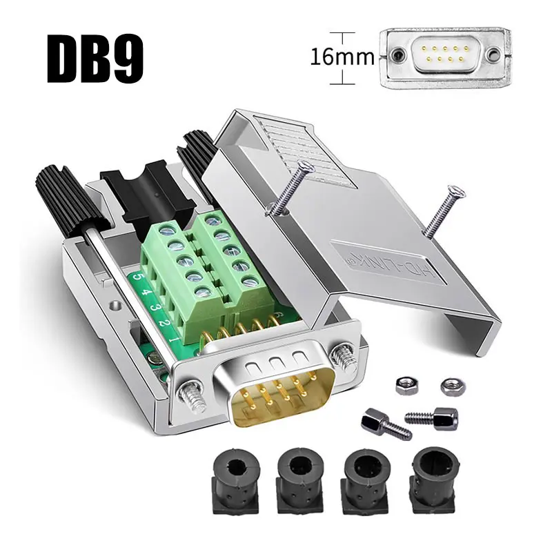 DB9-Solder-free-Connector-D-SUB-Metal-Shell-9-pin-RS232-COM-Serial-Port ...