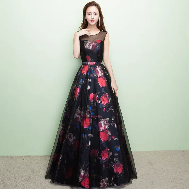 DSP-A-Line-O-Neck-Floral-Print-Prom-Dresses-Long-Elegant-Party-Dresses ...