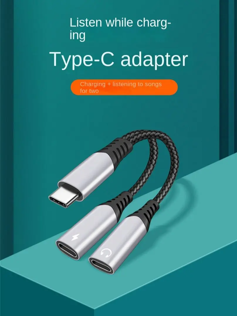 60W USB C Splitter 2 in 1 USB C to Dual USB C Audio Charging Adapter Type C Headphone Jack Fast ...