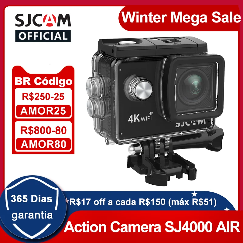 Câmera De Ação Sjcam Sj4000 Air 4k 30pfs 1080p Hd 4x Zoom Digital Wifi ...