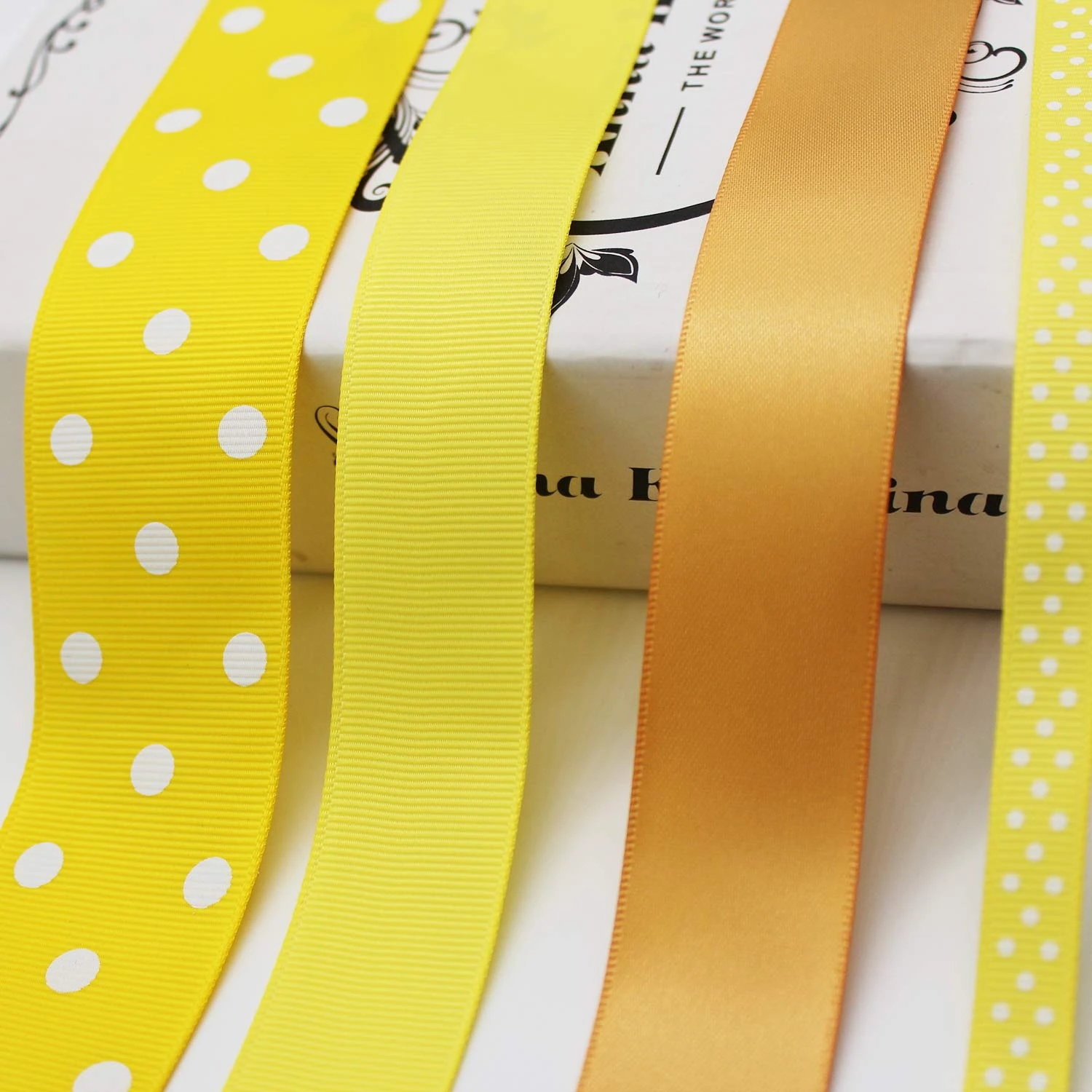5 Meters Yellow Grosgrain Satin Velvet Ribbon Wedding Christmas Party ...