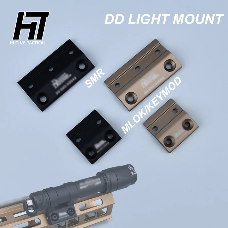Airsoft Flashlight DD Fit SMR Mlok Keymod mini Scout Light Offset Side ...