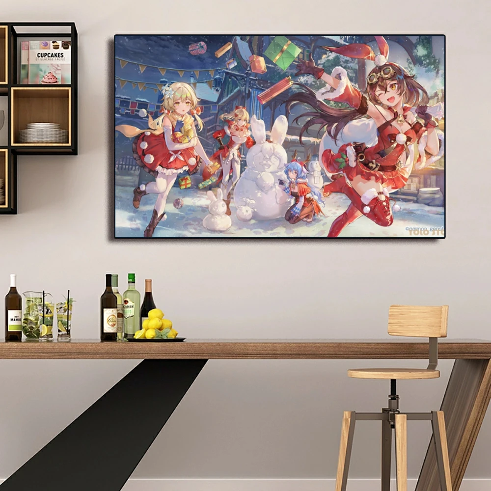 Genshin Impact Diamond Painting Christmas Edition Amber Keqing Ganyu ...