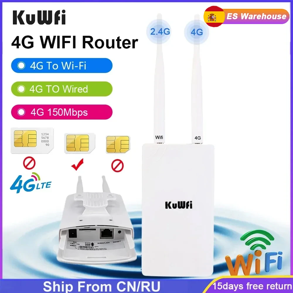 KuWFi-Waterproof-Outdoor-4G-WiFi-Router-150Mbps-CAT4-LTE-Routers-3G-4G ...