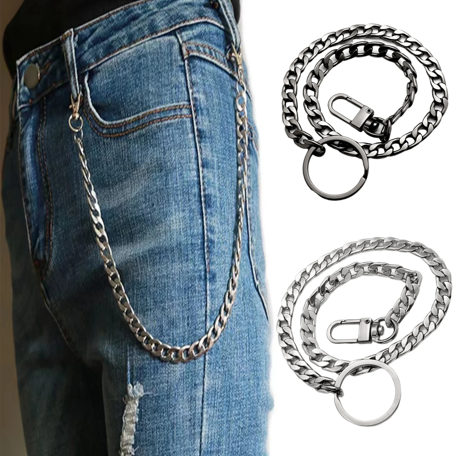 40Cm-Belt-Chain-Pocket-Chain-Wallet-Chain-Pants-Jeans-Goth-Men-Women ...