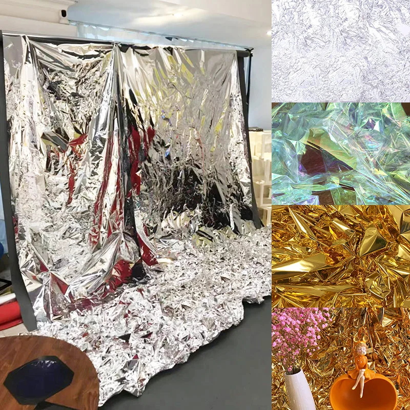 PVC-Tin-Film-Paper-Silver-Reflective-Mirror-Surface-Water-Ripple ...