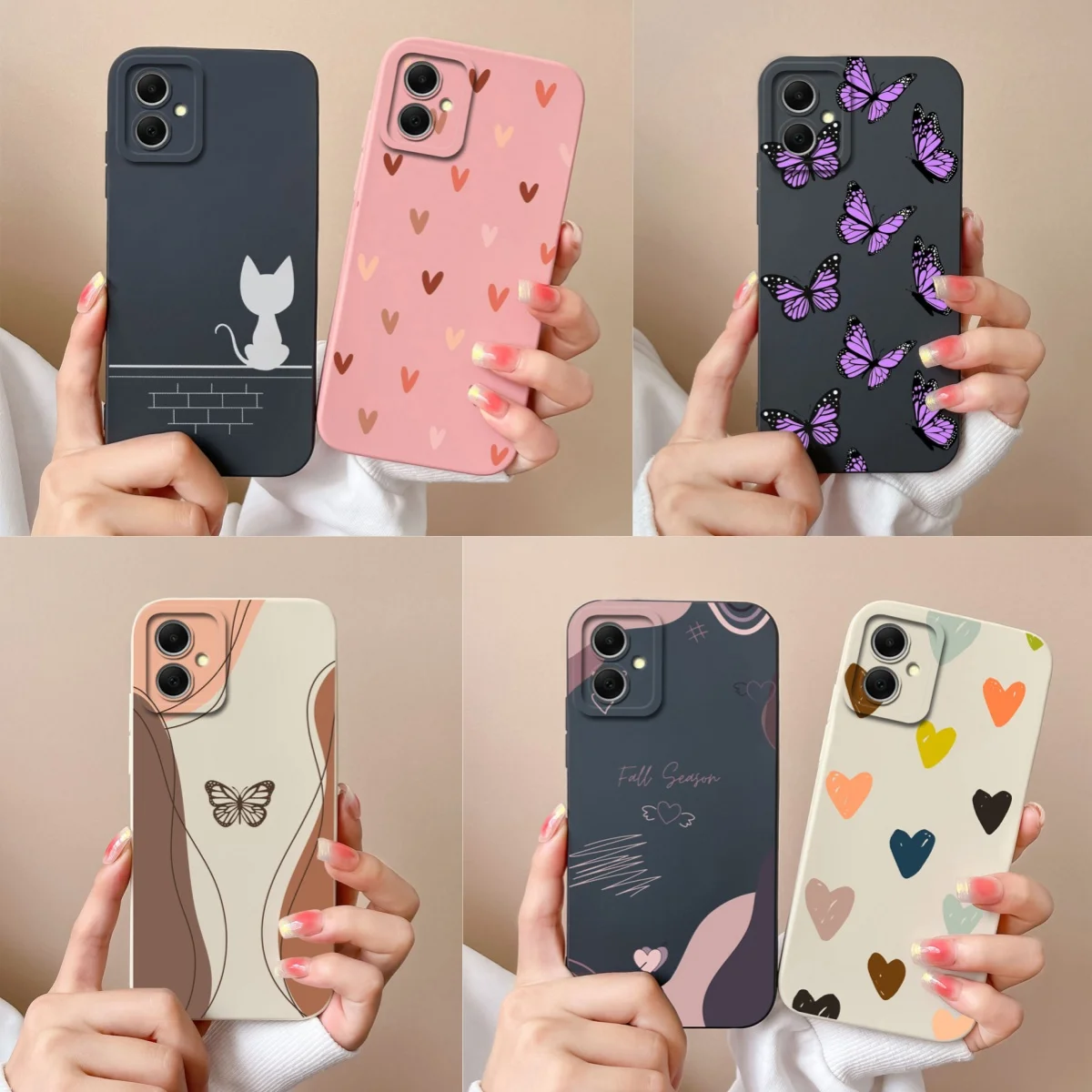 For-Samsung-Galaxy-A06-Phone-Case-Heart-Butterfly-Funda-For-Samsung-A ...