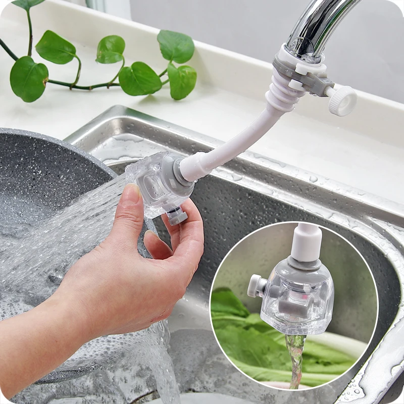 Water Saving Kitchen Faucet Extender 360 Degree Adjustable Splash proof ...