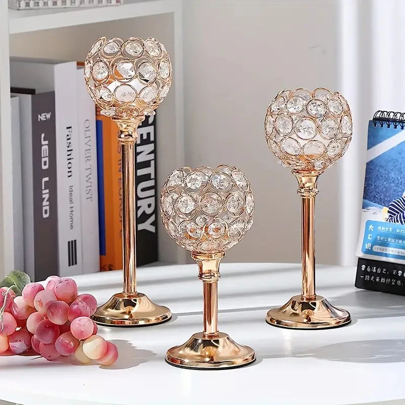 European-Mini-Crystal-Candlestick-Creative-Metal-Candle-Holder-Desk ...