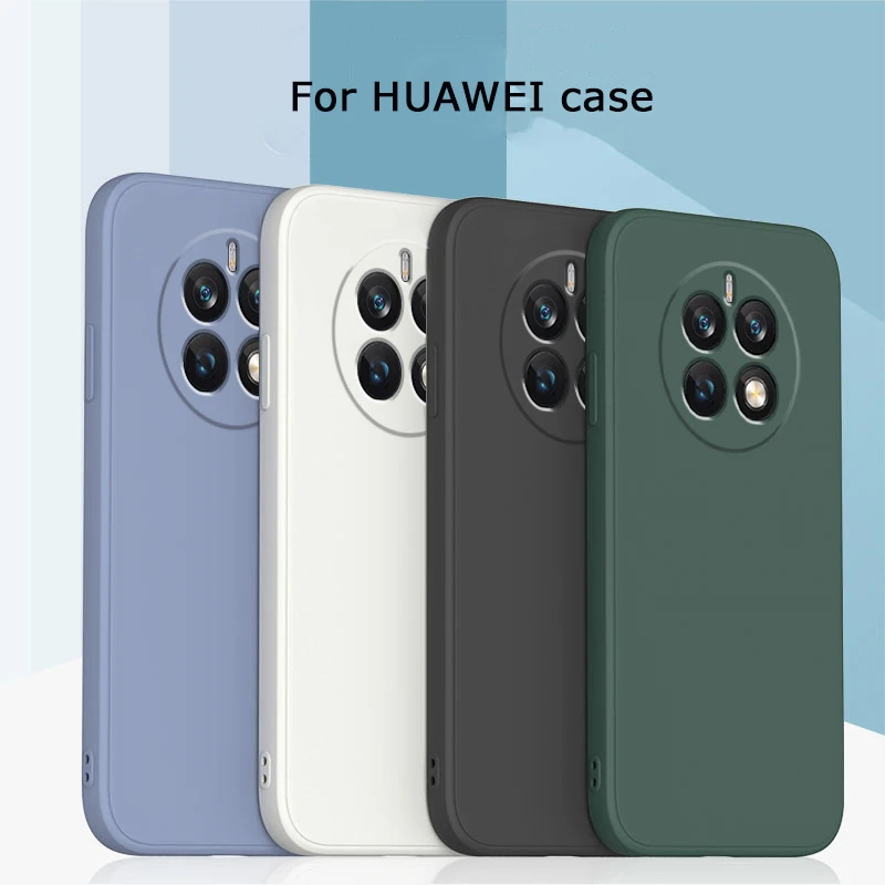Straight-Edge-Liquid-Silicone-Case-For-HUAWEI-Mate-50-40-40E-30-30E-20 ...
