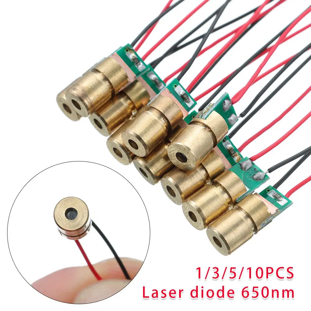 1-3-5-10pcs-Laser-diode-650nm-6mm-3V-5-million-watt-Adjustable-Laser ...