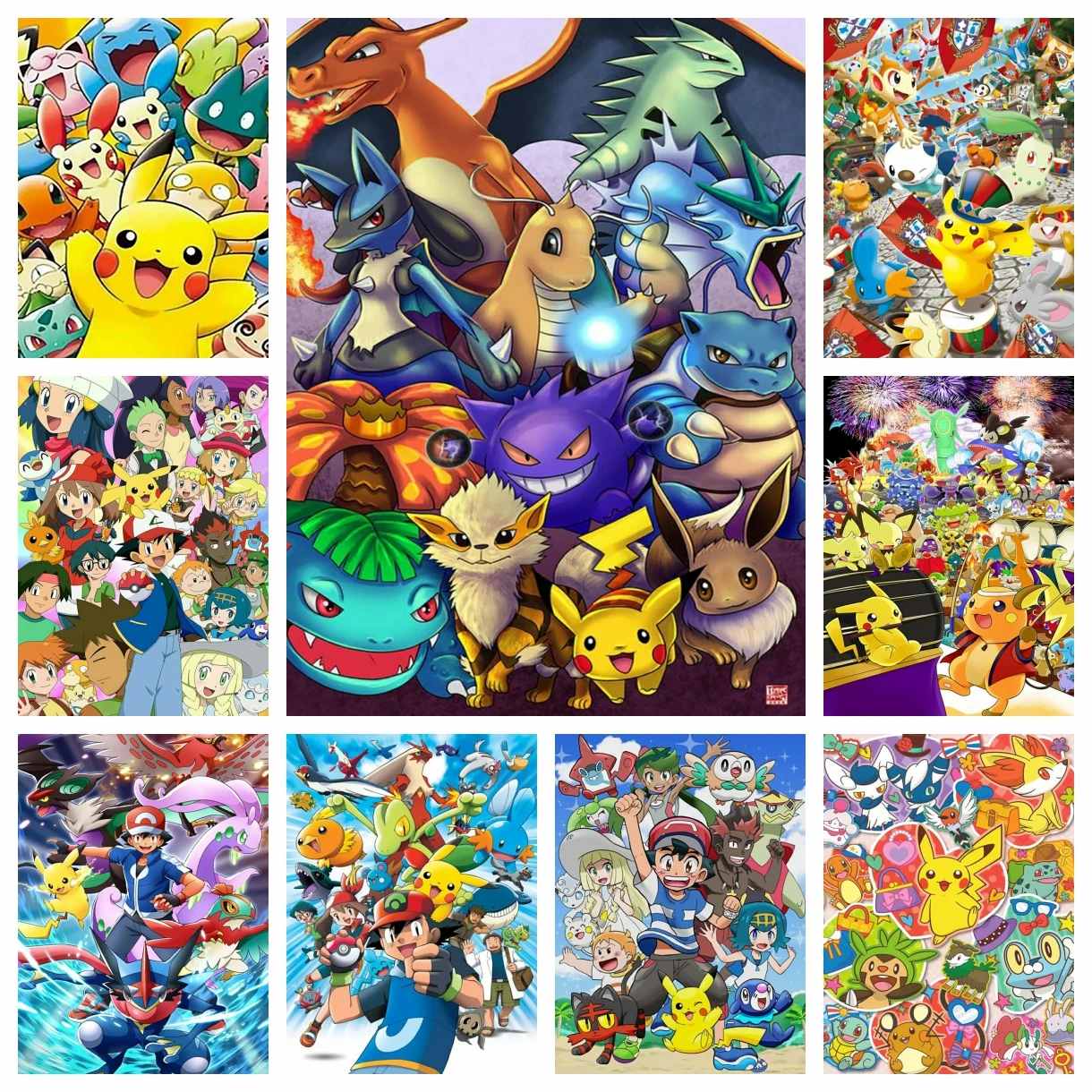 Pikachu Collage Wallpaper: The Ultimate Diamond Art Kit for Anime Fans ...