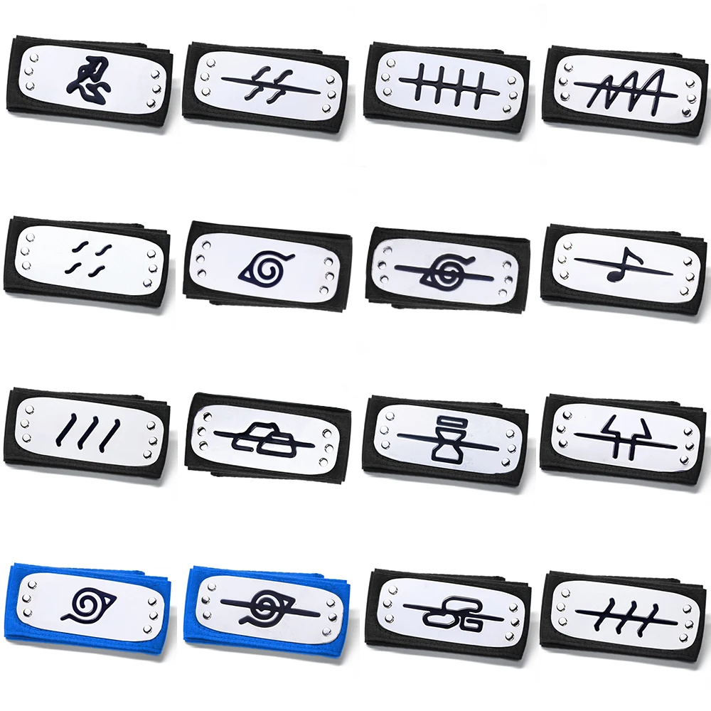 Naruto Headband Cosplay Cartoon Anime Figures Logo Headgear Forehead ...