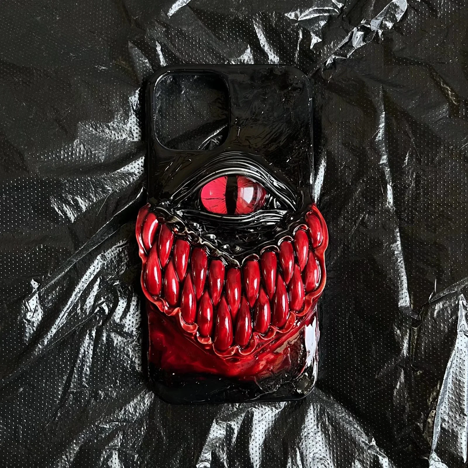 3D-Phone-Case-Gothic-Scary-Red-Teeth-Phone-Cover-Handmade-Monster ...