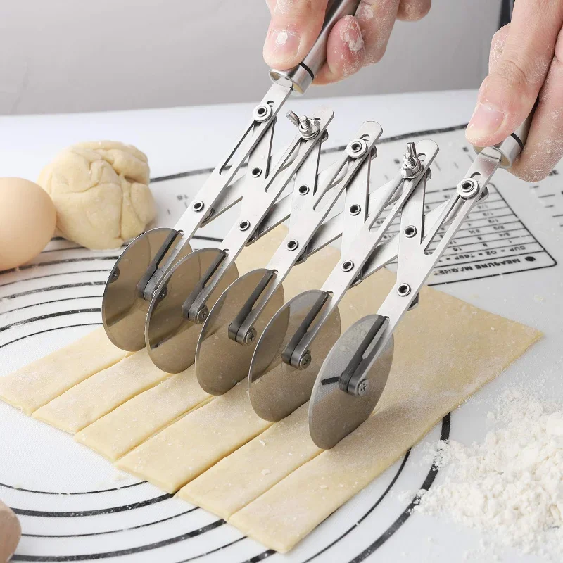 5-Wheel-Pastry-Cutter-Stainless-Pizza-Slicer-Multi-Round-Dough-Cutter ...