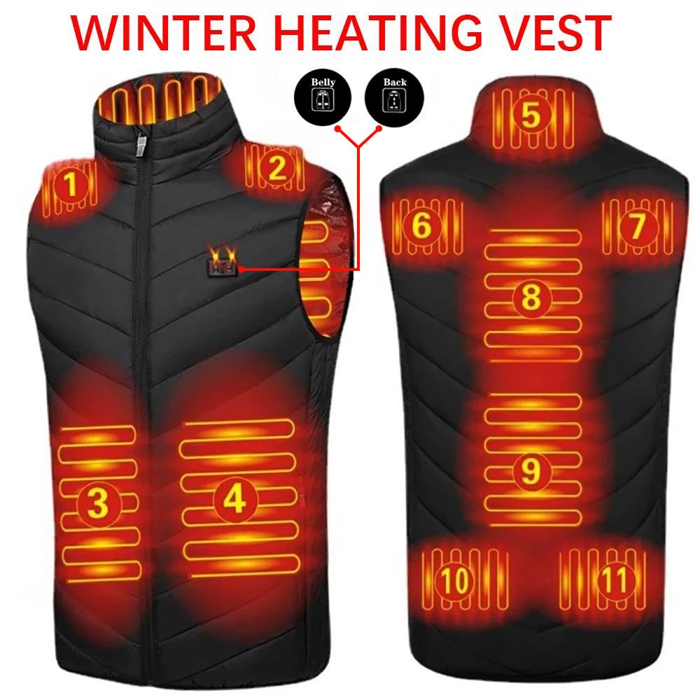 Jymcw New Usb Electric Heated Vest Winter Smart Heating Jackets Men ...