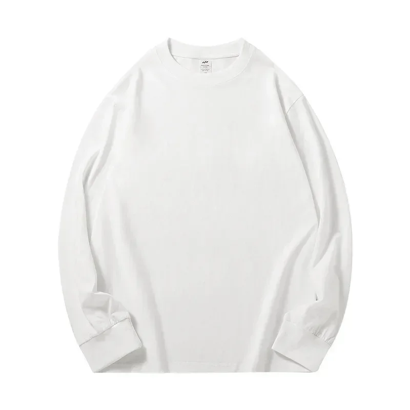 Spring Autumn 300g Heavy-duty Pure Cotton Long Sleeved T-shirt FLoose ...