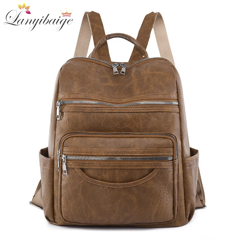 Genuine-Leather-Women-Classic-Backpack-2024-Sheepskin-Backpack-Luxury ...