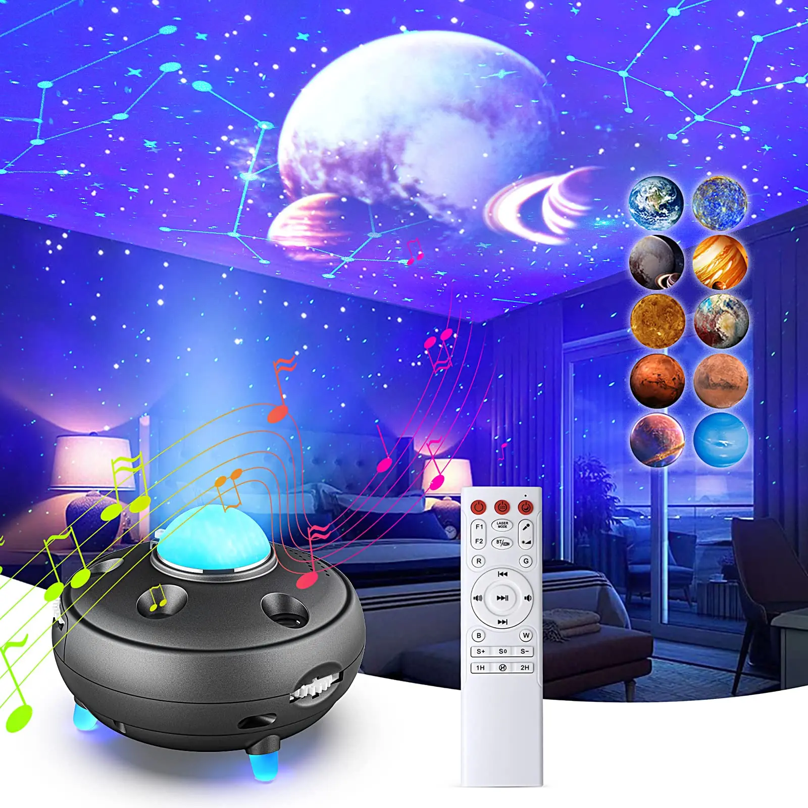 2023 Best Sell Galaxy Projector 12 Constellations and 10 Planets Solar ...