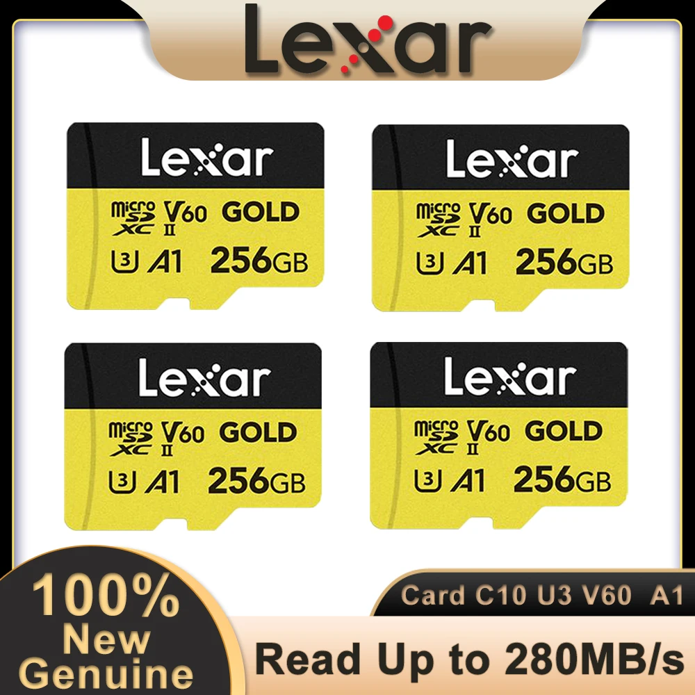 Original-Lexar-Professional-128GB-256GB-Micro-SD-Card-Gold-Flash-Card ...