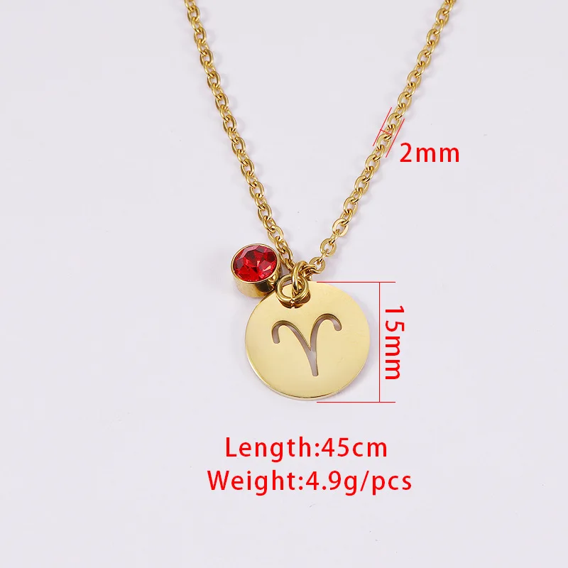 Simple and Stylish Personality Constellation Necklace Stainless Steel ...