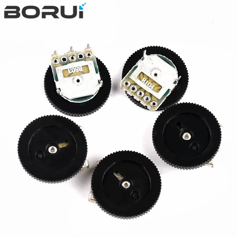 10pcs-Double-Dial-Taper-Volume-Wheel-Duplex-potentiometer-B102-B103 ...
