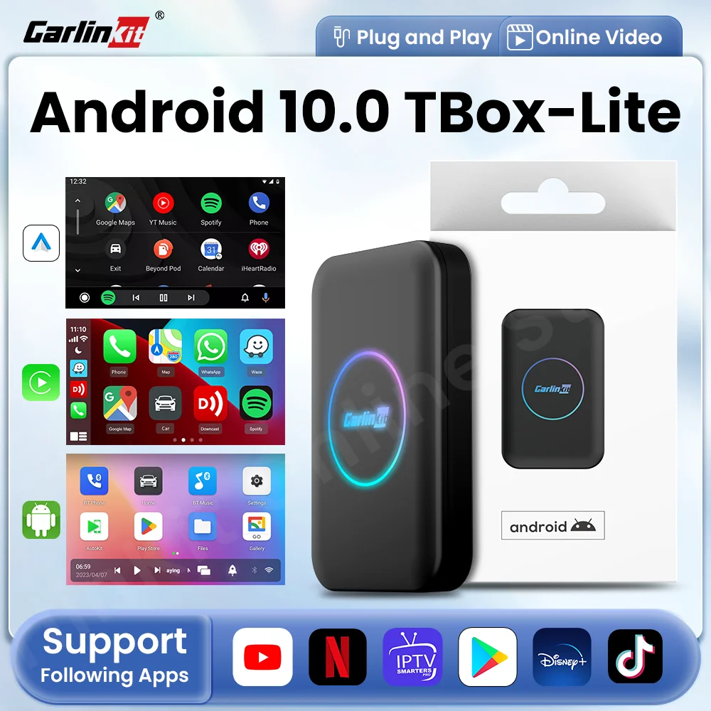 2024 CarlinKit Android 10 Tv Box Lite CarPlay Android auto Wireless ...